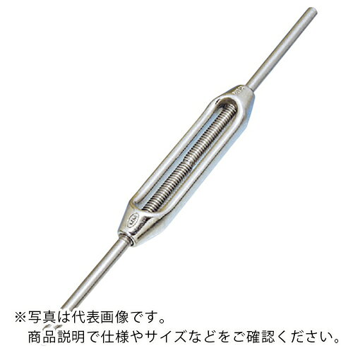 特長：枠を回転させると、ゆるめたり、締めたりすることができます。用途：ワイヤロープの張り具合の調節に。仕様：ねじ径：M-4L(mm)：57A(mm)：28W(mm)：13B(mm)：60D(mm)：3.5L1(mm)：126L2(mm)：1...