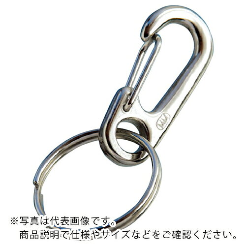特長：SUS316で、耐食性に優れます。二重リンクが付いているので、閉じた相手にも取り付けやすいです。用途：産業機械関連、工具などの脱落防止用の補助金具として。仕様：使用荷重(kN)：0.01D(mm)：1L(mm)：15S(mm)：3W(...
