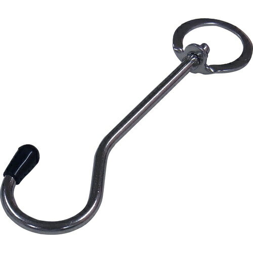 特長：上下が回るタイプのフックです。水回りに最適なステンレス製です。用途：対象物の展示や園芸等の吊り下げに。パイプなどをクロスに取り付ける際に。仕様：20mm×100mm材質／仕上：フック部分：ステンレス(SUS304)エンドキャップ：塩ビ...