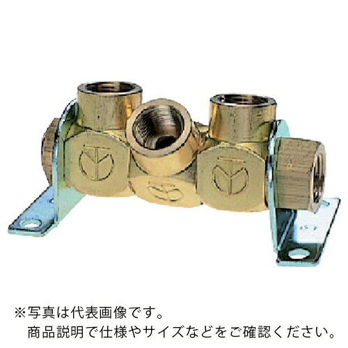 特長：一箇所の配管口より複数の配管口が取り出せます。取り出し口は方向を自由に変える事が出来、固定も出来ます。用途：各種エア配管回路分岐仕様：分岐数：3接続ねじ部：Rc3/8、Rc1/4チヨダ　フリージョイント2　3WAY　R1／4材質／仕上...