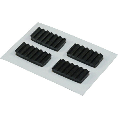 特長：使用しやすいサイズに加工されています。粘着テープ付きなので簡単に貼れます。用途：防振、防音に、すべり止めに。建築・工事・現場・施工・補修資材に。仕様：厚さ(mm)：3幅(mm)：10長さ(mm)：20色：黒タイプ：角粘着タイプ材質／仕...