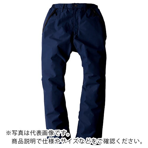 特長：高い防水性と透湿性で雨の浸入を防ぎ、ムれにくく暖かい高機能防寒です。用途：作業全般用。仕様：色：紺サイズ：L股下(cm)：76腰囲(cm)：78〜88防水性(耐水圧10000mm)透湿性(5000g)保温性材質／仕上：表:ポリエステル...