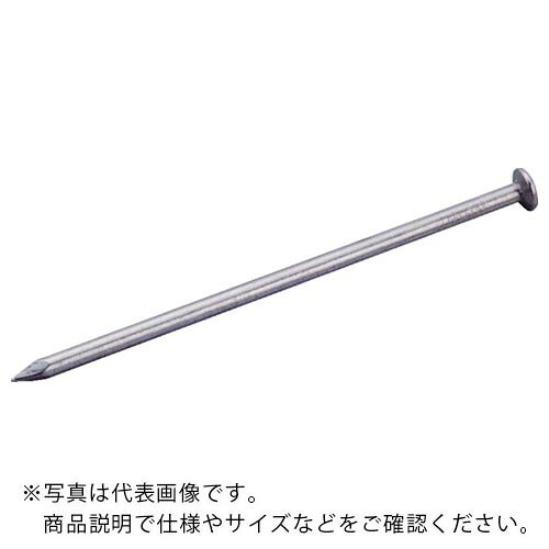 特長：主に一般建築・梱包に使用されます。仕様：寸法(mm)d：2.75全長(mm)：50頭部径(mm)：6.6呼び：N50線径(mm)：2.75箱入数(本)：約417ヌノメスムース角先材質／仕上：スチール表面処理：なし　●代表画像について ...