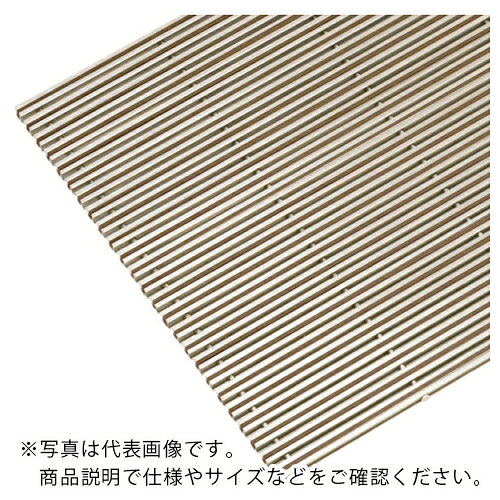特長：ステンレスと樹脂が組み合わさる事で防音効果とクッション効果がある金属マットです。樹脂カラー：ブラウンです用途：玄関風除室仕様：高さ(mm)：16.5価格は最大サイズ平米計算ピッチ(mm)：10高さ(mm)：16.5材質／仕上：本体：ス...