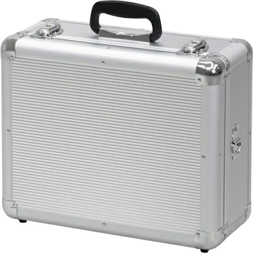 特長：アルミの高級感と軽量堅固さを兼ねそなえたツールケースです。コーナー部材は衝撃に強いラウンド加工仕様です。用途に合わせて移動できる仕切板付です。バックル部は鍵をかけることができ、大切な収納物をがっちりガードできます。持ち運びに便利なショ...