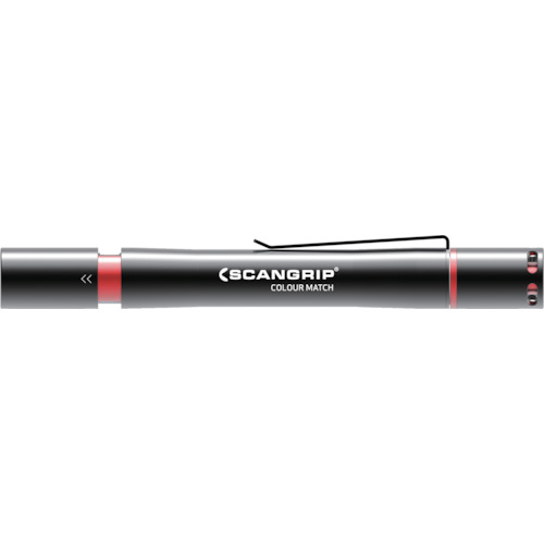 特長：コンパクトなペン型高演色ライトです。色見を自然に表現できるため調色作業に向いています。傷などを見つけやすく検査作業に向いています。光源色（K）を2段階で変更できるため調色作業・外傷検査がはかどります。クリップ付きでポケットに収納できま...