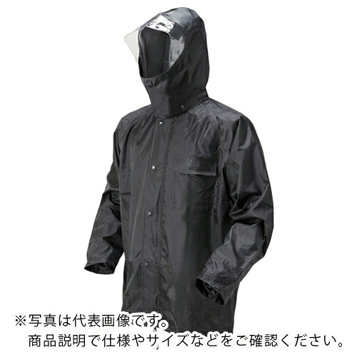 特長：上着は、水の侵入を防ぐ前たて、手袋使用時に便利な2重袖、収納に便利な左胸ポケット、視認性の良い透明フード、背中に反射テープ付の多機能合羽です。パンツは、裾部分のワンタッチボタンで、フィット感を調整可能です。ウエスト部分はゴムで、脱ぎ履...