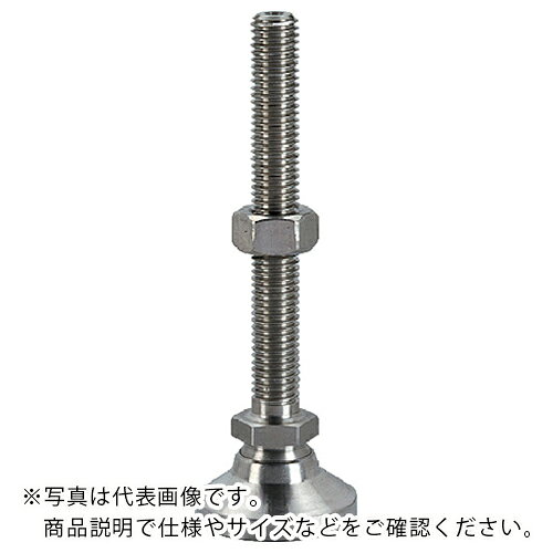 特長：装置の脚部として使用できます。15°まで傾きを吸収します。ボール・エレメントにボルトが付いたタイプのレベリング・パッドです。用途：機器の足やスラスト・パッドとして。 仕様：許容荷重(kgf)：3600ねじ寸法：M16ねじ長さ(mm)：...