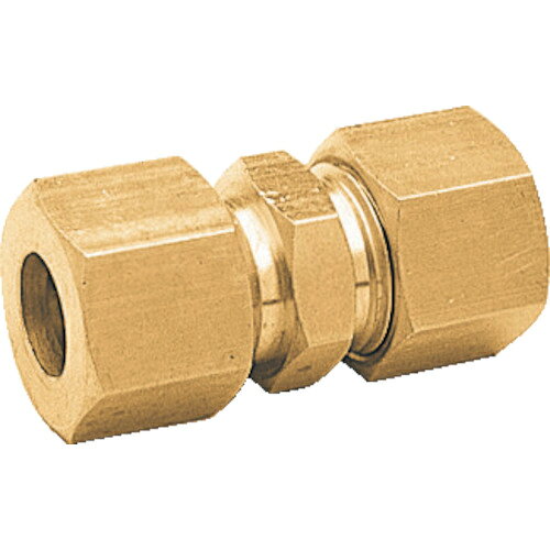 特長：用途：銅管用継手。仕様：適合銅管外径(mm)：6六角対辺(mm)ナット：17六角対辺(mm)本体：14寸法(mm)L：40寸法L(mm)：40使用流体：水・空気・油流体温度(℃)：-50〜150℃使用圧力：3.45MPa材質／仕上：黄...