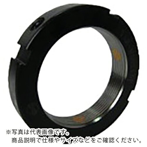 特長：直角度は5/1000です。用途：工作機主軸・ボールねじのベアリング締付用緩み止めナット。仕様：ねじ寸法：M140×2外径(mm)：180総幅(mm)：26材質／仕上：ナット:機械構造用炭素鋼ブッシュ:快削黄銅　●代表画像について 商品...