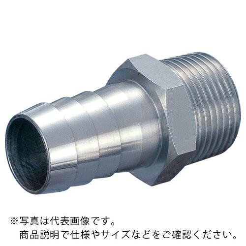 特長：ホースとネジの接続に使用します。用途：ホースとネジの接続に。ホース用継手。仕様：接続口径：R4接続口径D：R4接続口径(タケノコ外径)(mm)：100六角対辺(mm)：120使用流体：水・空気・油タイプ：エースニップル最高使用圧力(M...