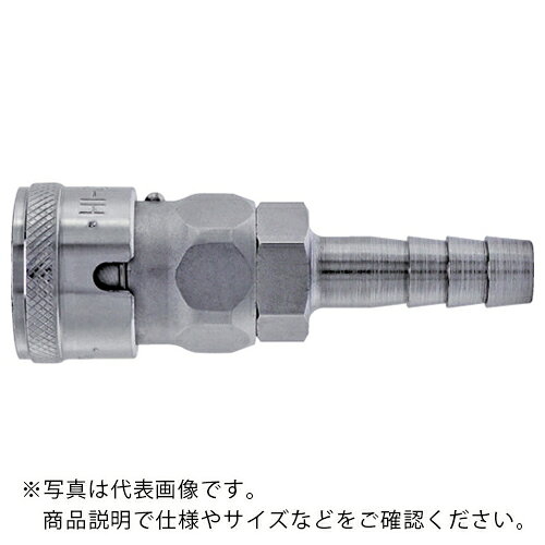 特長：スリーブに溝・ソケットにストッパを装備しています。カプラ接続後、スリーブを回すだけで簡単にロックします。分離防止機構で接続後の不意の分離を防止。工場内の空気配管から空気工具のホース接続用まで、汎用性に優れた「カプラ」です。空気には鋼鉄...