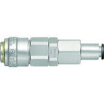 特長：押し込むだけでワンタッチ接続ができ、操作性に優れています。用途：仕様：最高使用圧力(MPa)：1.0使用流体：空気適合チューブ外径(mm)：6使用温度範囲(℃)：-20〜80耐圧力(MPa)：1.5片路開閉型材質／仕上：本体：鋼鉄（ク...