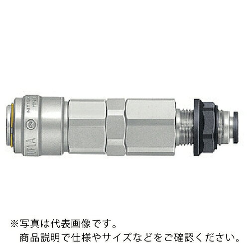 特長：押し込むだけでワンタッチ接続ができ、操作性に優れています。用途：仕様：最高使用圧力(MPa)：1.0使用流体：空気適合チューブ外径(mm)：8使用温度範囲(℃)：-20〜80耐圧力(MPa)：1.5片路開閉型材質／仕上：本体：鋼鉄（ク...