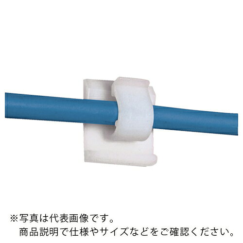 特長：クリップに挿入するだけでケーブルなどを保持することができます。ケーブルの脱着が簡単で、移設、増設にも適応できます。用途：ケーブルなどの固定。仕様：色：ナチュラル使用結束バンド幅(mm)：15.7固定方法：粘着テープ最大静荷重(g)：3...