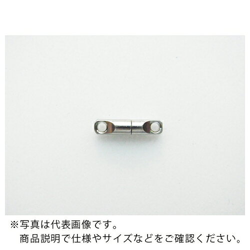 特長：本体が回転しチェインやワイヤーのねじれを防ぎます。用途：チェーンやワイヤーロープのより戻し金具。仕様：使用荷重(kN)：0.0784参考使用荷重(kg)：8A(mm)：15B(mm)：2.1破断荷重(kg)：108BKJ-15×2個入...