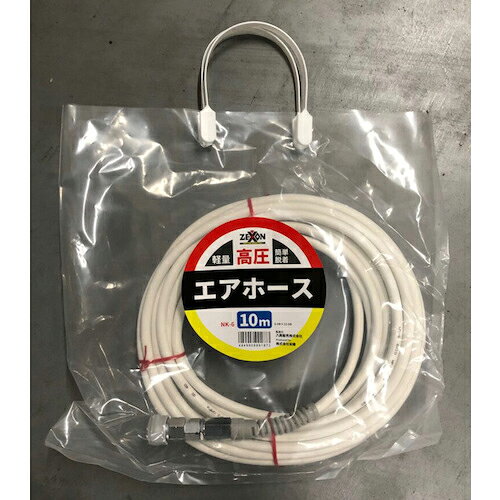 特長：柔らかく、滑り抜群で、かつ軽量の為、引っ掛かりにくく折れを防ぎます。オール白で現場で目立ちます。用途：屋内作業、内装作業のエアーツールに仕様：内径×外径(Φmm)：6×10・最高使用圧力(MPa)：2.8・長さ：10m材質／仕上：特殊...