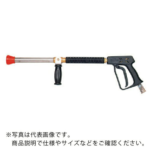 特長：レバーの切替で、直噴（遠方に放水）と拡散噴射（円すい状に放水）ができます。用途：高圧洗浄機用ガン。　建築物解体現場のホコリ押さえなど。仕様：適合機種：高圧洗浄機21／90G・GP、21／100GSホース接続：SUSワンタッチカプラ材質...