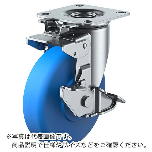 特長：取付ピッチが自在、自在ストッパー付、固定式共に同一です。自在車と固定車の切替がワンタッチで出来ます。カゴ車標準仕様のキャスターです。耐熱性、耐寒性、耐摩耗性に優れたMCナイロン車輪を使用しています。用途：ロールボックスパレット、台車。...