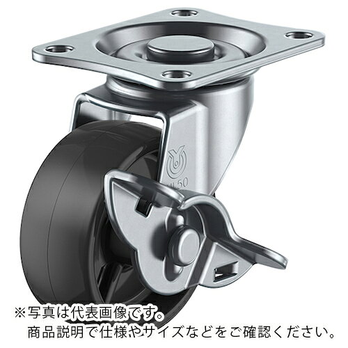 特長：標準的な小型キャスターで、軽量物運搬用のワゴンやラックなどに最適です。耐摩耗性に優れたナイロン車輪を使用しています。用途：台車や家具、什器などに。仕様：車輪径D(mm)：50タイプ：自在式(ストッパー付)許容荷重(daN)：40許容荷...