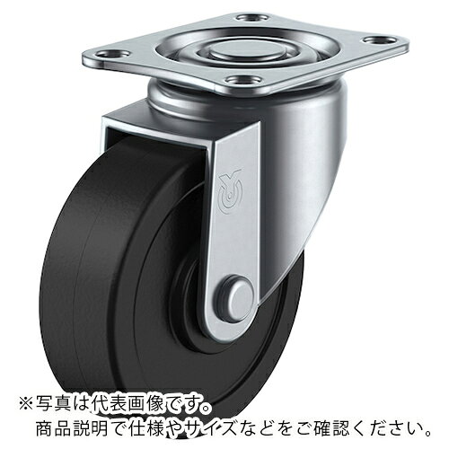 特長：走行性・耐荷重を備えた標準的な小型キャスターです。走行性に優れ、静電気を除去することができる導電性ゴム車輪を使用しています。用途：台車や家具、什器などに。仕様：車輪径D(mm)：65許容荷重(daN)：50許容荷重(kgf)：51車輪...