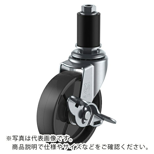 特長：標準的な小型キャスターで、軽量物運搬用のワゴンやラックなどに最適です。耐摩耗性に優れたナイロン車輪を使用しています。用途：軽量なパイプ組立式ラック、屋内運搬用機器ラックなどに。仕様：車輪径D(mm)：75タイプ：自在式(ストッパー付)...