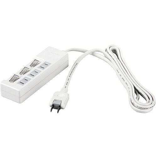 特長：2ピン3個口の電源タップです。個別スイッチ付きで電気の消費を抑えるエコタイプです。落雷による機器の故障を防ぐ雷サージガード付です。スイングプラグで、狭い場所でも壁にピッタリとくっつきます。差込口は、安心の2重構造で熱に強いです。安心の...