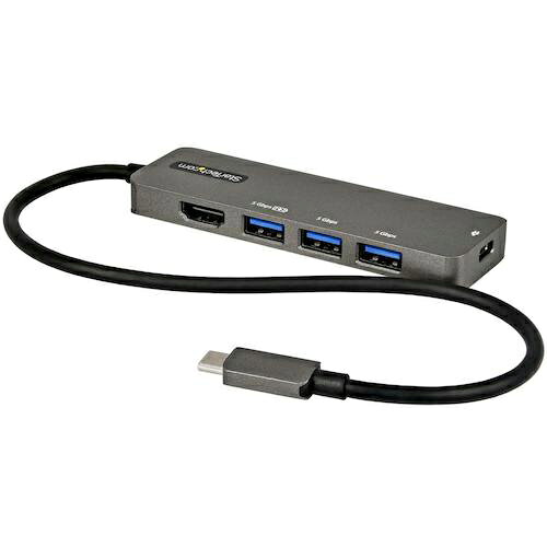 特長：携帯用のドッキングステーションとして便利です。30cmの一体型ケーブルでポートにかかる負荷を軽減します。USB-Aポート3口、USB-Cポート1口のハブがついています。USB PD 3.0（最大100W）に対応しています。各種OSに対...