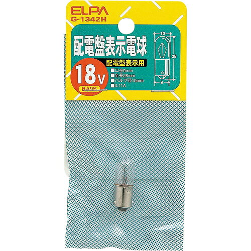 特長：配電盤表示用配電盤、関連装置などの信号用や表示灯として使用する電球です。仕様：外径(mm)：10全長(mm)：28消費電力(W)：2口金：BA9S定格寿命(時間)：1000色：クリア管長(mm)：28定格電圧18Vバルブ径(mm)：1...