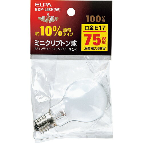 特長：アルゴンガスよりも熱伝導率の低いクリプトンガスの封入で長寿命を実現した電球です。仕様：全長(mm)：81消費電力(W)：68口金：E17定格寿命(時間)：約2000色：ホワイト電圧(V)：100バルブ径45(mm)入数：1個　●代表画...