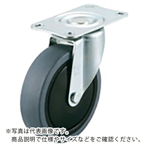 特長：金具・車輪部分にラジアルボールベアリングを使用した、走行音の静かなキャスターです。軽量で床面を汚しにくいエラストマー車輪を使用しています。用途：台車や家具、什器などに。搬送時の騒音抑制に。仕様：許容荷重(daN)：50許容荷重(kgf...