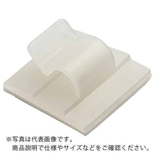 特長：ケーブル、電線を固定しをまとめることができます。用途：ケーブルの固定。仕様：色：ホワイト固定方法：粘着テープ最大結束径(mm)：10結束可能径(mm)：10寸法(mm)B：11.8A(mm)：25C(mm)：1.5d(mm)：10E(...