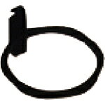 特長：コーンバーテープ専用の中間フックです。仕様：色：黒内径(mm)：85材質／仕上：樹脂