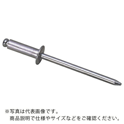 特長：片側から複数の母材をワン・アクションで締結できます。溶接に比べて作業の省力化や生産性の向上にメリットがあります。用途：自動車板金、電機板金などに。仕様：リベット径(mm)：4.8リベット長(mm)：12.8フランジ径(mm)：9.6か...