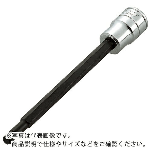 特長：ビット部は差込式で交換が可能です。ロングタイプです。差込角側は応力の集中を防ぐパワーフィット形状を採用しています。仕様：差込角(mm)：9.5対辺寸法(mm)：3ビット長さ(mm)：99全長(mm)：128材質／仕上：特殊工具鋼　●代...