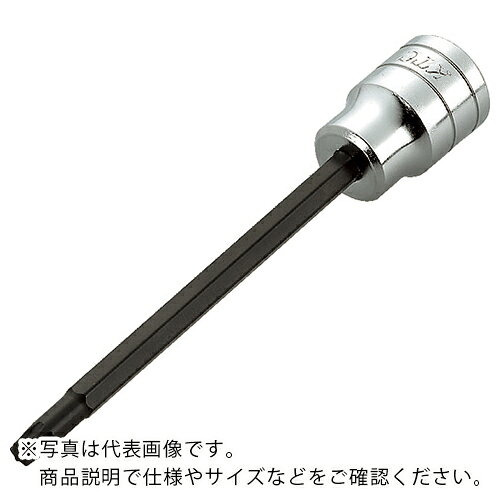 特長：ビット部は差込式で、交換が可能です。差込角側は応力の集中を防ぐパワーフィット形状を採用しています。ロングタイプです。仕様：呼びNo.：T30先端寸法(mm)：5.49差込角(mm)：12.7全長(mm)：132タイプ：ロング材質／仕上...