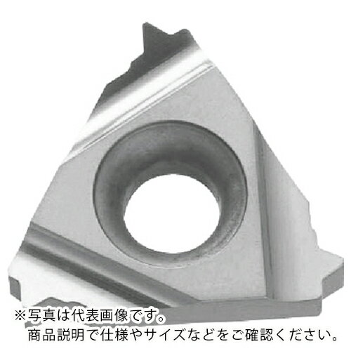 特長：内径ねじ切り加工用チップです。用途：内径ねじ切り加工用。仕様：適合ホルダ：SINR-16/CINR-16型内径　アメリカ管用テーパねじ【NPT60°】被膜構成：TiAlN呈色：灰紫色材質／仕上：PVDコーティング