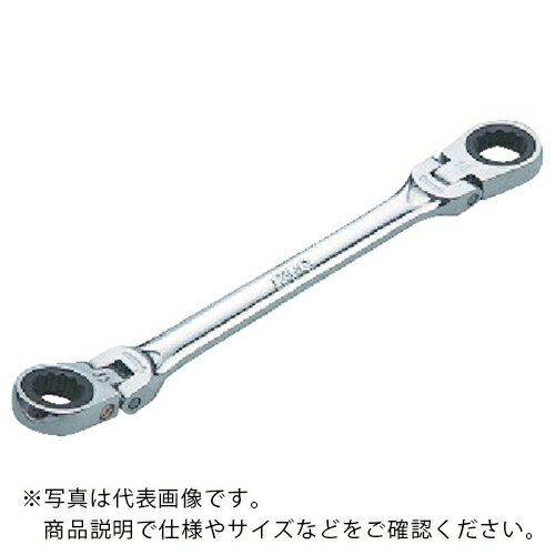 特長：両頭首振りタイプです。ラチェットめがね部は本締めが可能です。締緩方向に矢印表示があるので、作業方向がよく分かります。めがね部は、KTC独自のパワーフィット形状です。ギア歯数72枚、送り角度5°により、細かな送り操作ができます。ラチェッ...
