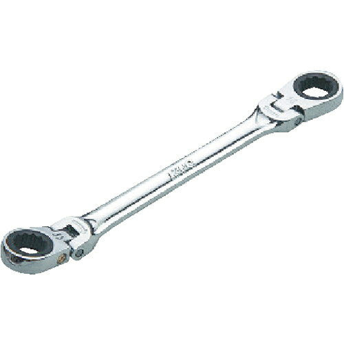 特長：両頭首振りタイプです。ラチェットめがね部は本締めが可能です。締緩方向に矢印表示があるので、作業方向がよく分かります。めがね部は、KTC独自のパワーフィット形状です。ギア歯数72枚、送り角度5°により、細かな送り操作ができます。ラチェッ...