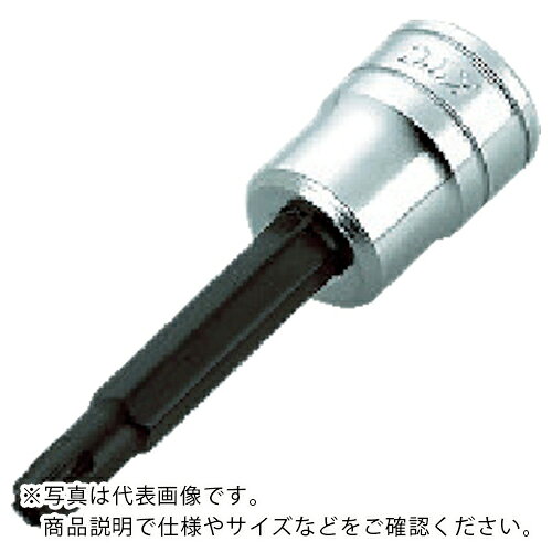特長：ビット部は差込式で、交換が可能です。T型いじり止め形状・スタンダードタイプです。差込角側は応力の集中を防ぐパワーフィット形状を採用しています。用途：汎用工具仕様：呼びNo.：T10先端寸法(mm)：2.72差込角(mm)：6.35全長...