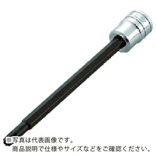 特長：ビット部は差込式で、交換が可能です。T型いじり止め形状・ロングタイプです。差込角側は応力の集中を防ぐパワーフィット形状を採用しています。用途：汎用工具仕様：呼びNo.：T20先端寸法(mm)：3.84差込角(mm)：6.35全長(mm...
