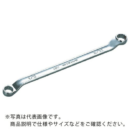 特長：トルク伝達を最大限に発揮できる45°×6°のオフセット角度です。くぼんだ場所のボルト・ナットにも掛かりやすく、ヘッドを裏返しての使用も可能です。サイズ表示は大きく見やすい鍛造浮き出し刻印です。用途：汎用工具仕様：対辺寸法(インチ)：2...