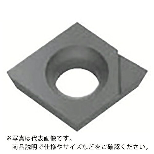 特長：超微粒子PCDにより刃先強度が高く、耐摩耗性、耐欠損性（靭性）、刃立ち性に優れ、安定長寿命加工が可能です。用途：旋削加工用。被削材：アルミ合金、黄銅等非鉄金属、プラスチック。仕様：チップ形状：ひし形80°厚さ(mm)：3.18呈色：灰...