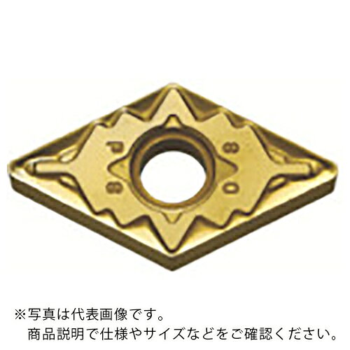 特長：耐摩耗性に優れた専用母材です。ステンレス鋼の連続加工に最適です。用途：旋削加工用。被削材：ステンレス鋼。仕様：チップ形状：ひし形55°厚さ(mm)：6.35被膜構成：微細柱状TiCN+Al2O3+TiN呈色：金色PSブレーカ：中〜荒M...