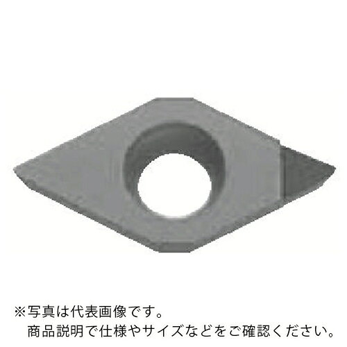 特長：超微粒子PCDにより刃先強度が高く、耐摩耗性、耐欠損性（靭性）、刃立ち性に優れ、安定長寿命加工が可能です。用途：旋削加工用。被削材：アルミ合金、黄銅等非鉄金属、プラスチック。仕様：チップ形状：ひし形55°厚さ(mm)：3.97ノンコー...
