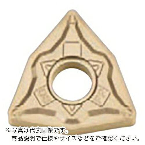 特長：耐高温変形性の高い特殊母材と耐摩耗性に優れた圧膜強靭コーティングで鋼の高速・高能率加工に対応可能です。用途：旋削加工用。被削材：鋼。仕様：チップ形状：六角形厚さ(mm)：4.76被膜構成：微細柱状TiCN+Al2O3+TiN呈色：金色...