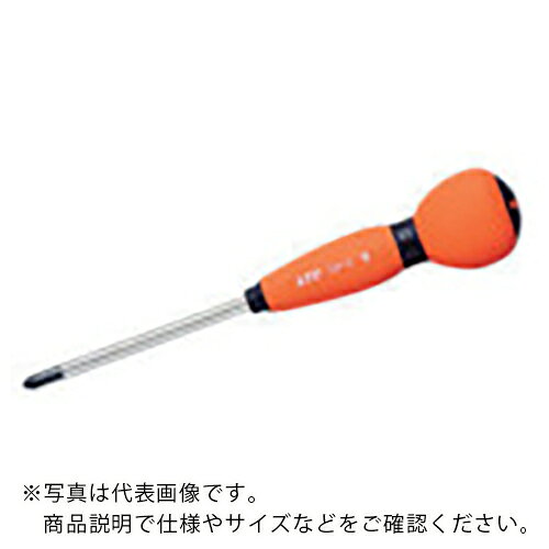 特長：押し回しに適したラウンド形状のグリップで手のひらが痛くなりません。グリップは軽く、ベトつき感がなく環境にやさしいエストラマー樹脂を採用しています。軸は非貫通タイプで先端マグネット付です。軸の材質はCr−Vです。用途：汎用工具仕様：刃先...