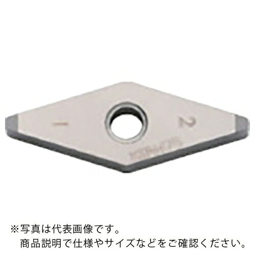 特長：高いCBN含有率により、高い耐摩耗性を発揮します。用途：旋削加工用。被削材：ねずみ鋳鉄。仕様：チップ形状：ひし形35°厚さ(mm)：4.76ノンコート呈色：黒色刃先仕様：F シャープエッジ切れ味重視ME：マルチエッジG級材質／仕上：CBN