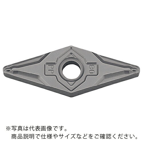 特長：3つの特殊強化技術により、高い耐摩耗性を実現したサーメットです。高速・連続加工で長寿命を実現します。用途：旋削加工用。鋼の高速・連続加工用。仕様：チップ形状：ひし形35°厚さ(mm)：4.76ノンコート呈色：輝灰色PPブレーカ：仕上げ...