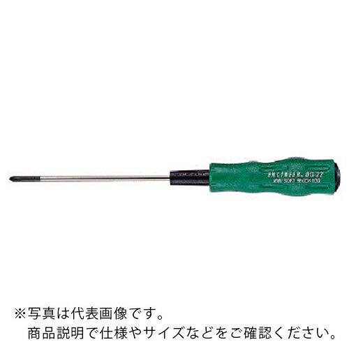 特長：滑りにくく使いやすいソフトグリップドライバーです。手によくフィットするソフトグリップです。先端にブラックポイント加工をしています。用途：各種ねじの取り付け、取り外しに。仕様：刃先：［［＋］］00軸長(mm)：80全長(mm)：167グ...